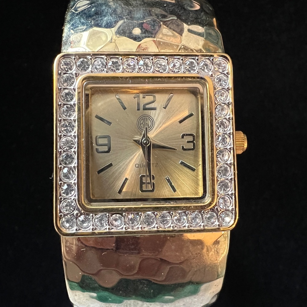 Rj Graziano Quartz Stainless Steel Back Gold Tone/Rhi… - Gem